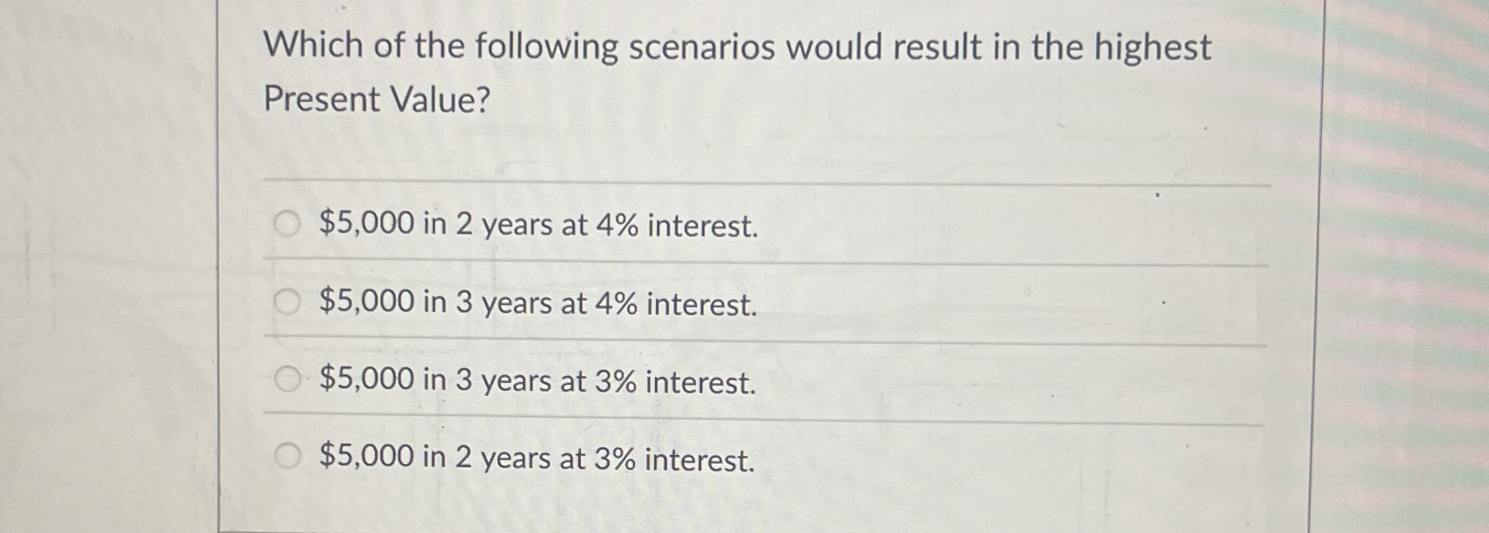 Solved Which of the following scenarios would result in the | Chegg.com