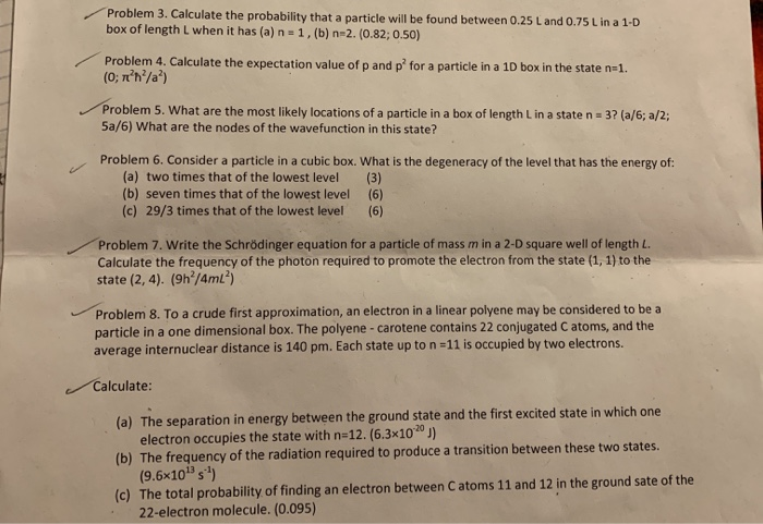 Solved Problem 3. Calculate the probability that a particle | Chegg.com