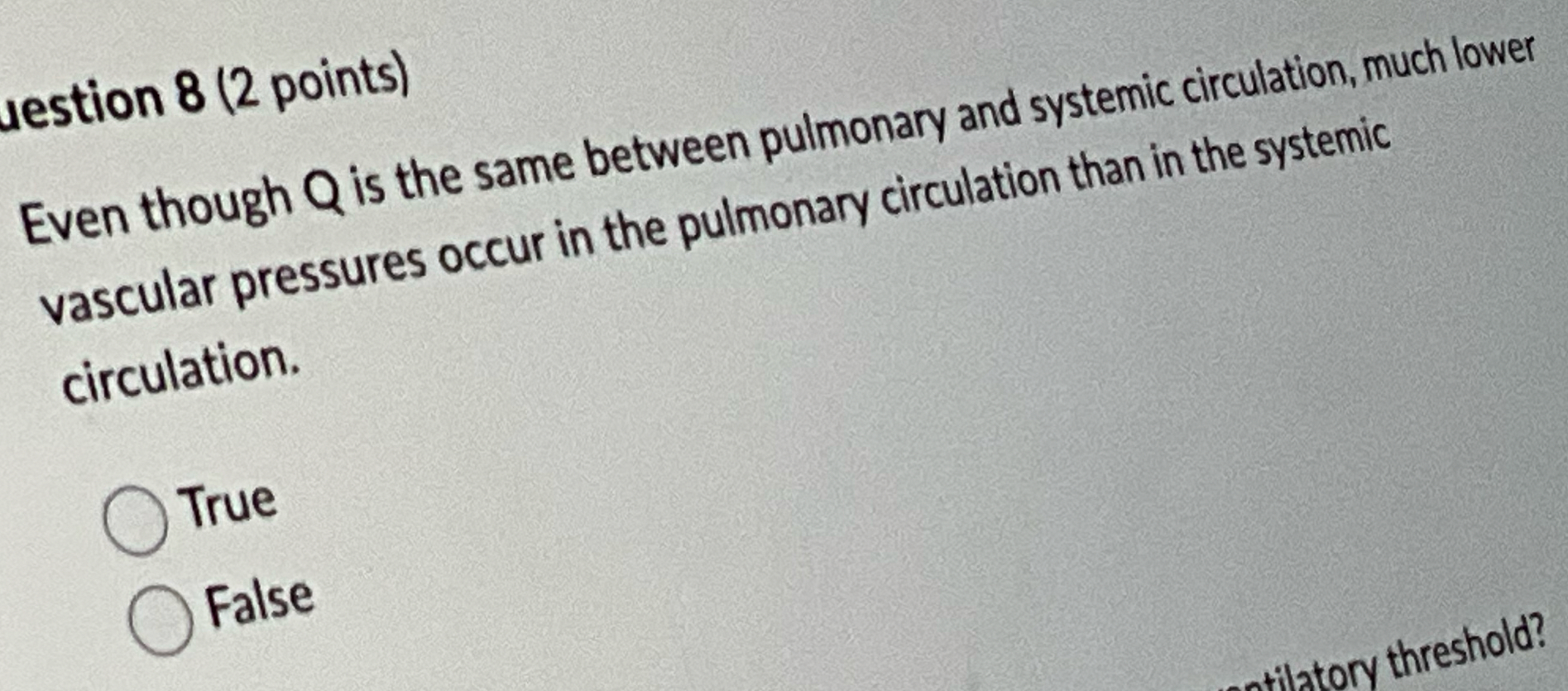 Solved destion 8 (2 ﻿points)Even though Q ﻿is the same | Chegg.com