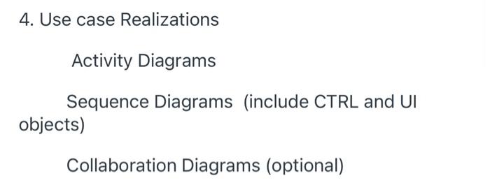 Solved create a use case realization with actuvity diagrams | Chegg.com