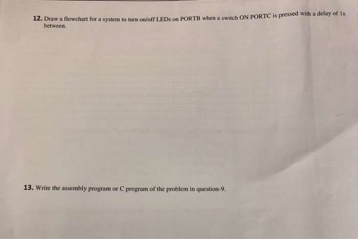12. Draw a flowchart for a system to turn on/off LEDs | Chegg.com