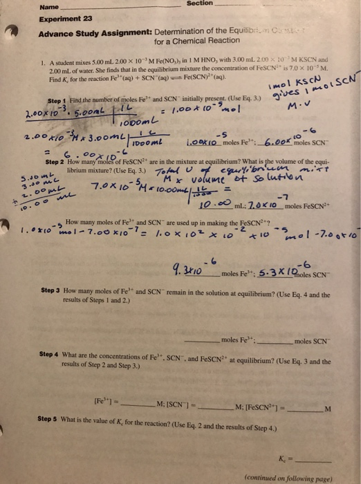 Solved Name Section Experiment 23 Advance Study Assignment: | Chegg.com
