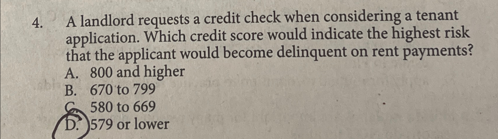 Solved A landlord requests a credit check when considering a | Chegg.com