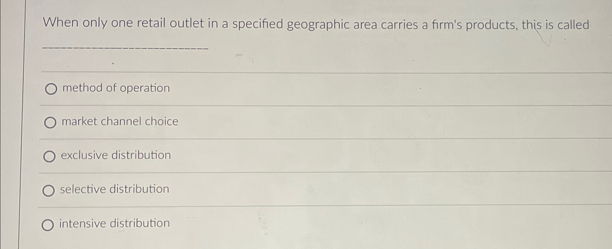 Solved When only one retail outlet in a specified geographic | Chegg.com
