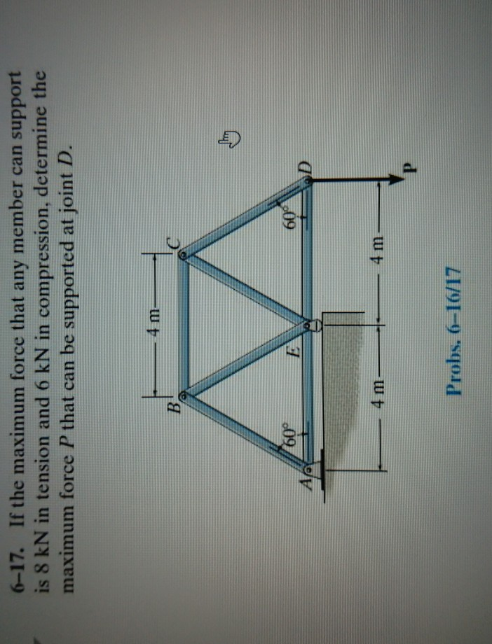 Solved 6-17. If the maximum force that any member can | Chegg.com