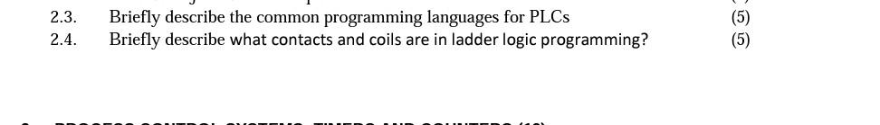 Solved 2.3. Briefly describe the common programming | Chegg.com