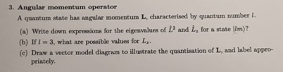 Solved Angular momentum operatorA quantum state has angular | Chegg.com