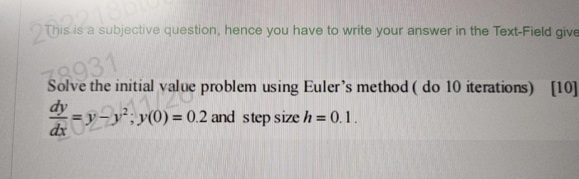 Solved This is a subjective question, hence you have to | Chegg.com