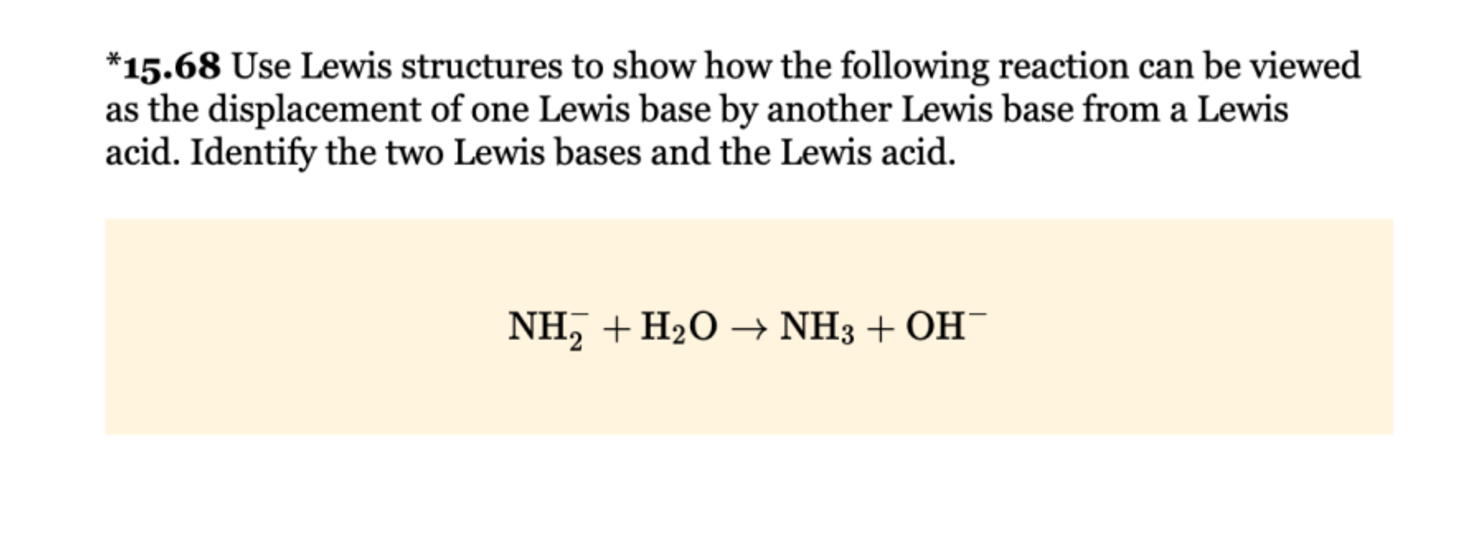 Solved *15.68 ﻿Use Lewis structures to ﻿show how the | Chegg.com