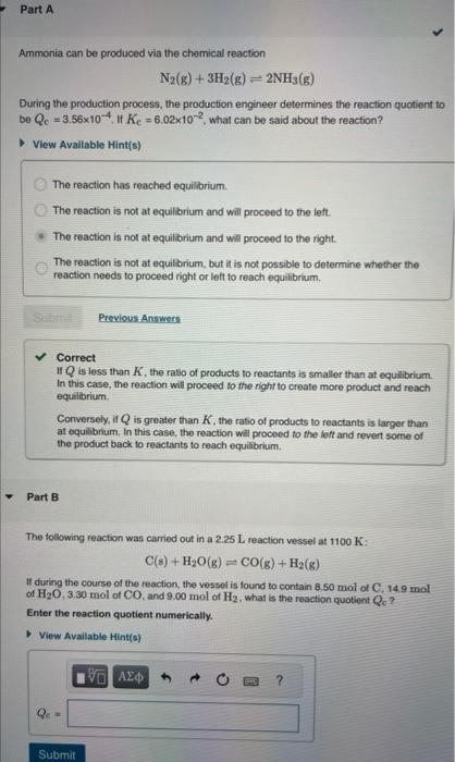 Solved The equilibrium constant, Kc, is calculated using | Chegg.com