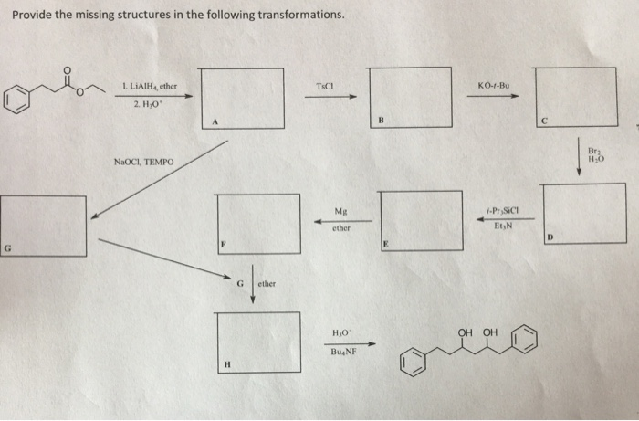 Solved Provide the missing structures in the following | Chegg.com