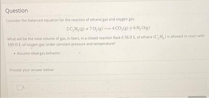 Solved Question Consider the balanced equation for the | Chegg.com