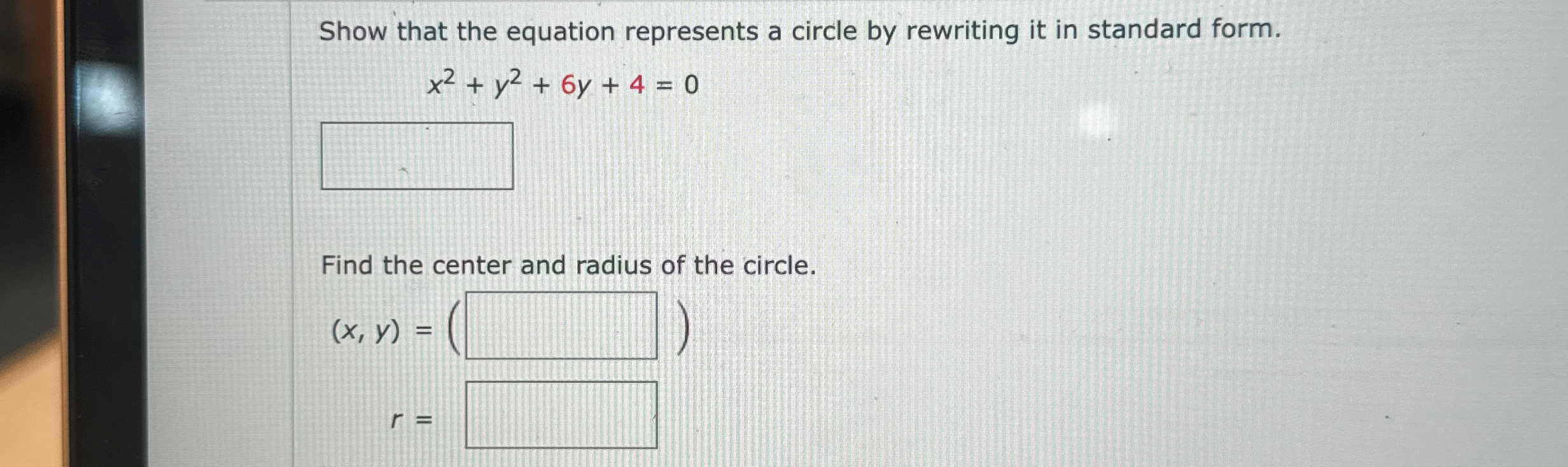 Solved Show that the equation represents a circle by | Chegg.com