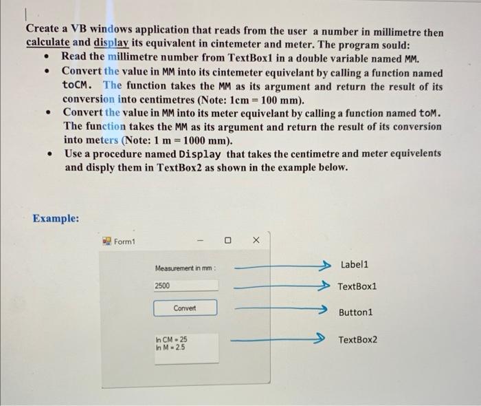 Solved Create a VB windows application that reads from the | Chegg.com