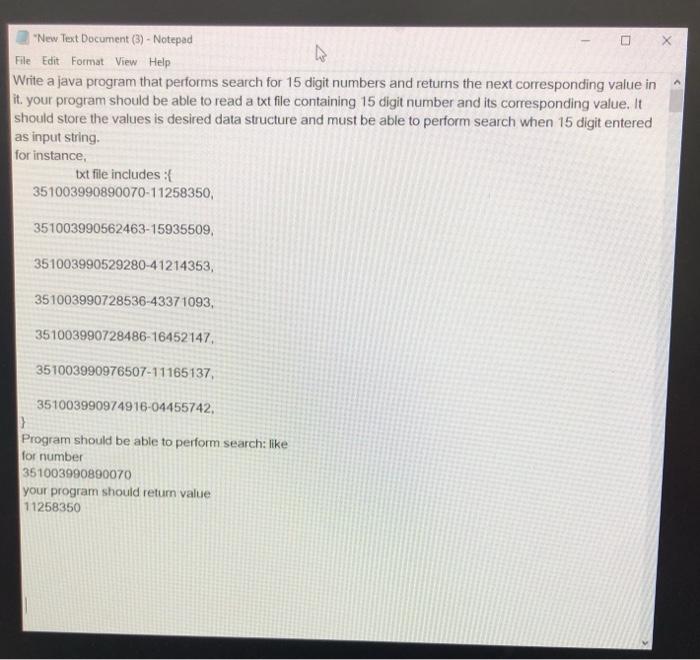 Solved Х "New Text Document (3) - Notepad File Edit Format | Chegg.com