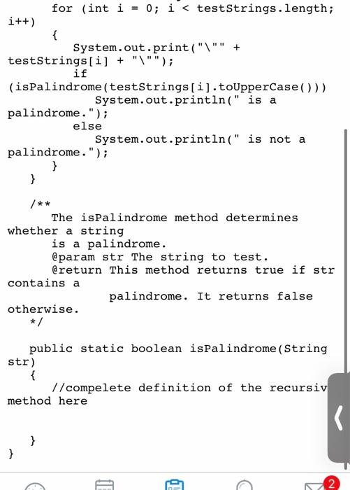 Solved 5. Palindrome Detector A palindrome is any word, | Chegg.com