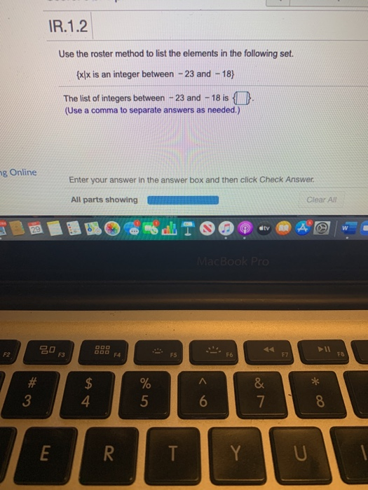Solved IR.1.2 Use the roster method to list the elements in | Chegg.com