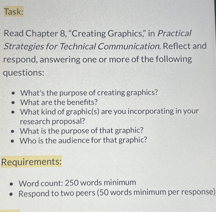 Task: Read Chapter 8, "Creating Graphics," in | Chegg.com