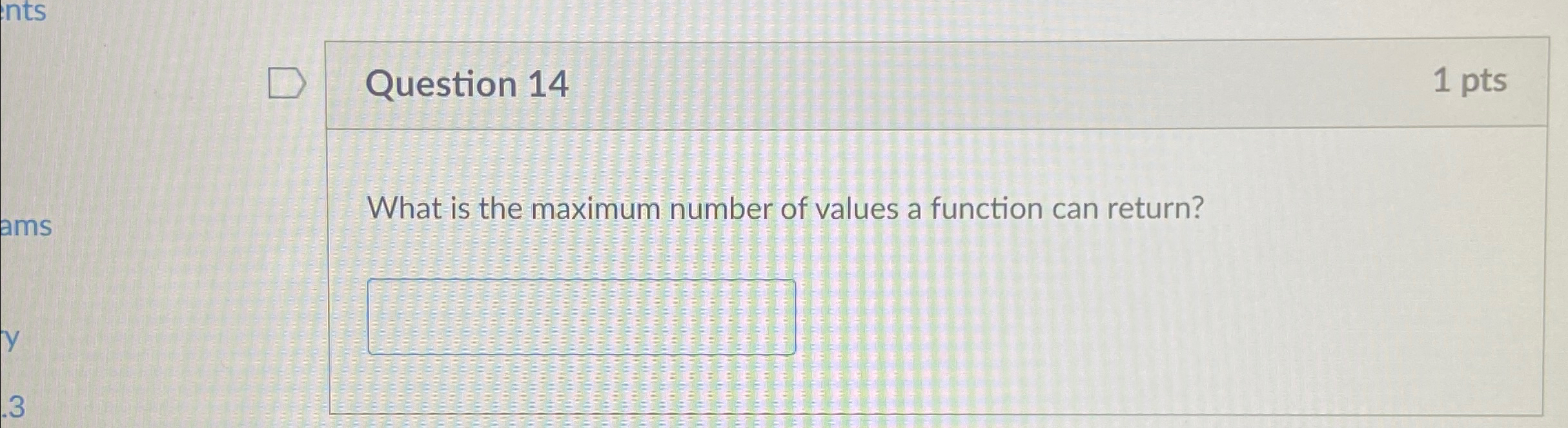 Solved Question 141 ﻿ptsWhat is the maximum number of values | Chegg.com