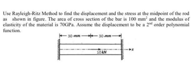 Solved Use Rayleigh-Ritz Method to find the displacement and | Chegg.com