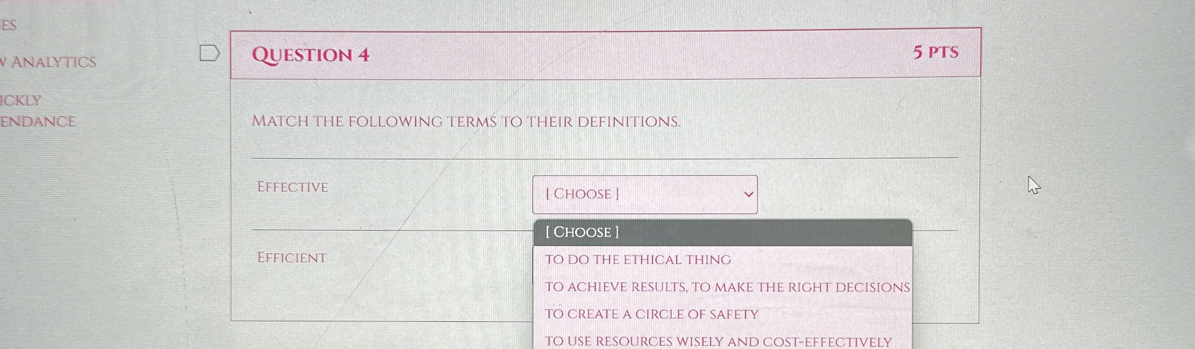 Solved QUESTION 4MATCH THE FOLLOWING TERMS TO THEIR | Chegg.com