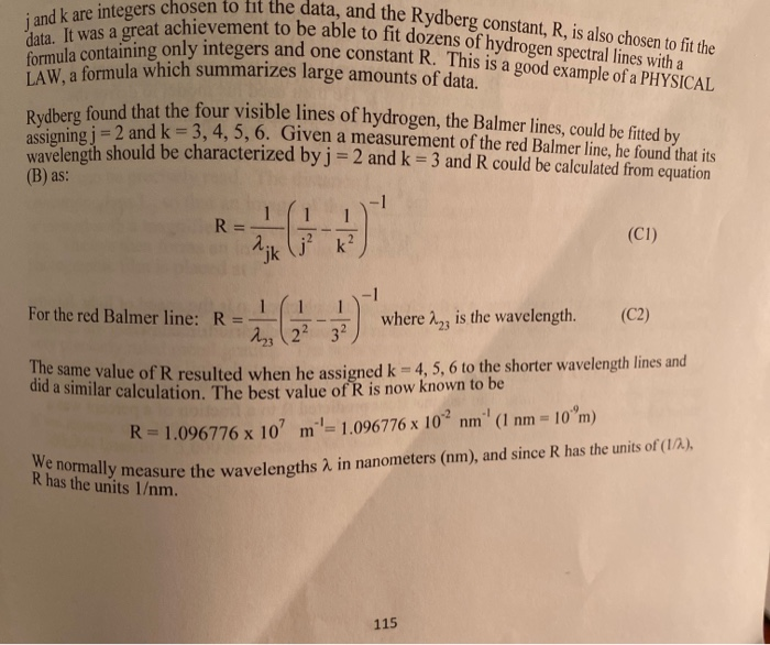 2. RYDBERG CONSTANT. Calculate three values of the | Chegg.com