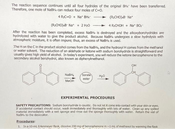 Solved what is the purpose of a reduction of benzophenone to | Chegg.com