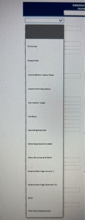 Solved The following selected accounts from the Sheridan | Chegg.com