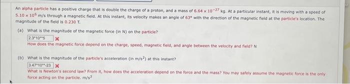 Solved An alpha particle has a positive charge that is | Chegg.com