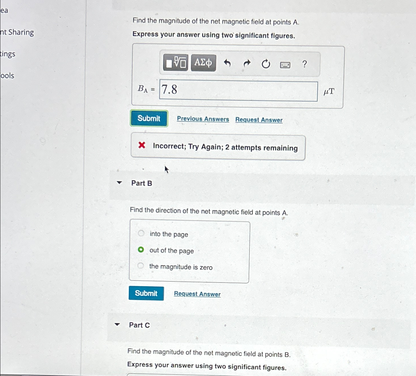 Solved Find the magnitude of the net magnetic field at | Chegg.com