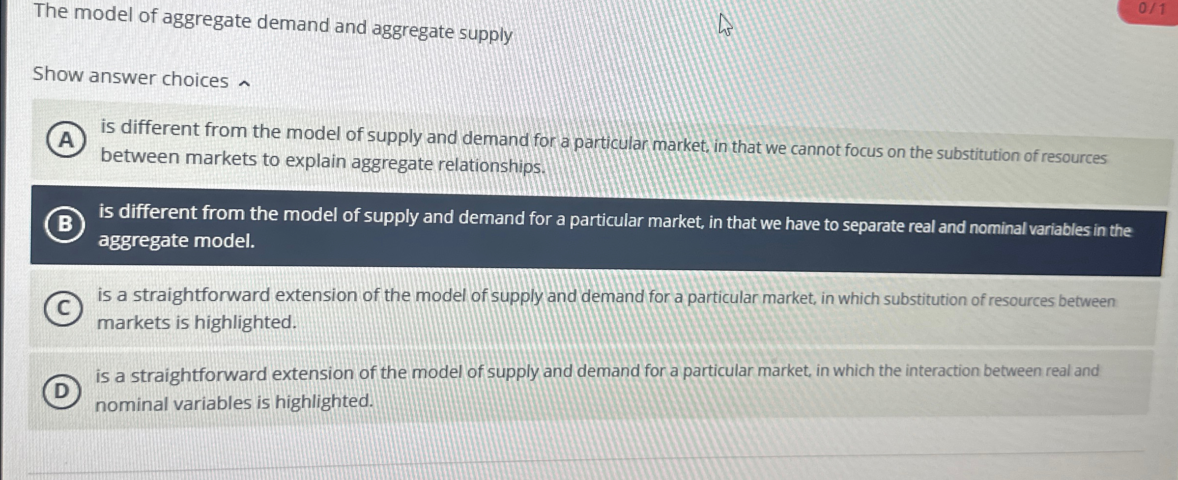 Solved The model of aggregate demand and aggregate | Chegg.com