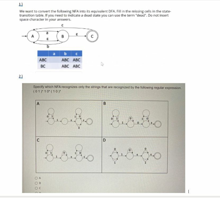 Solved 1 We want to convert the following NFA into its | Chegg.com