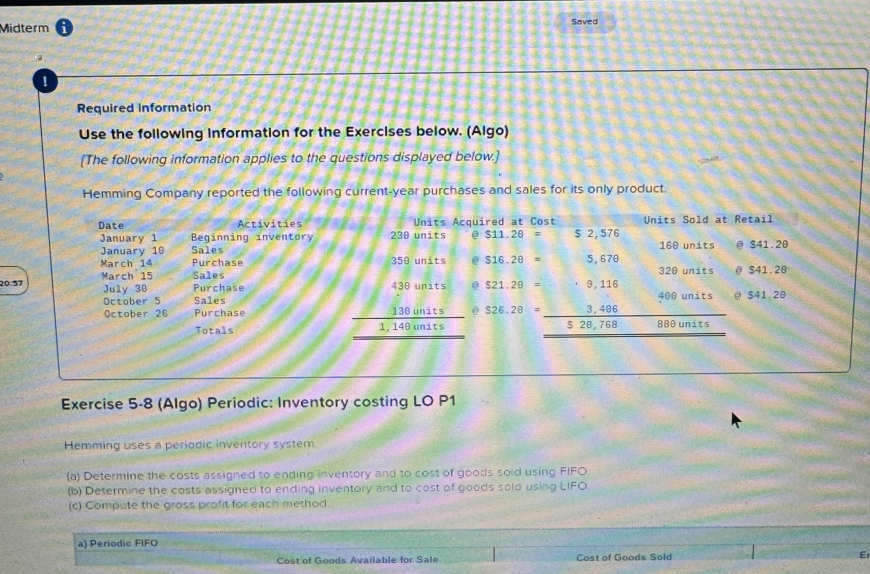 Solved Midterm1.Syred1Required informationUse the following | Chegg.com