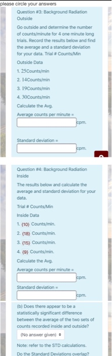Solved please circle your answers Question #3: Background | Chegg.com