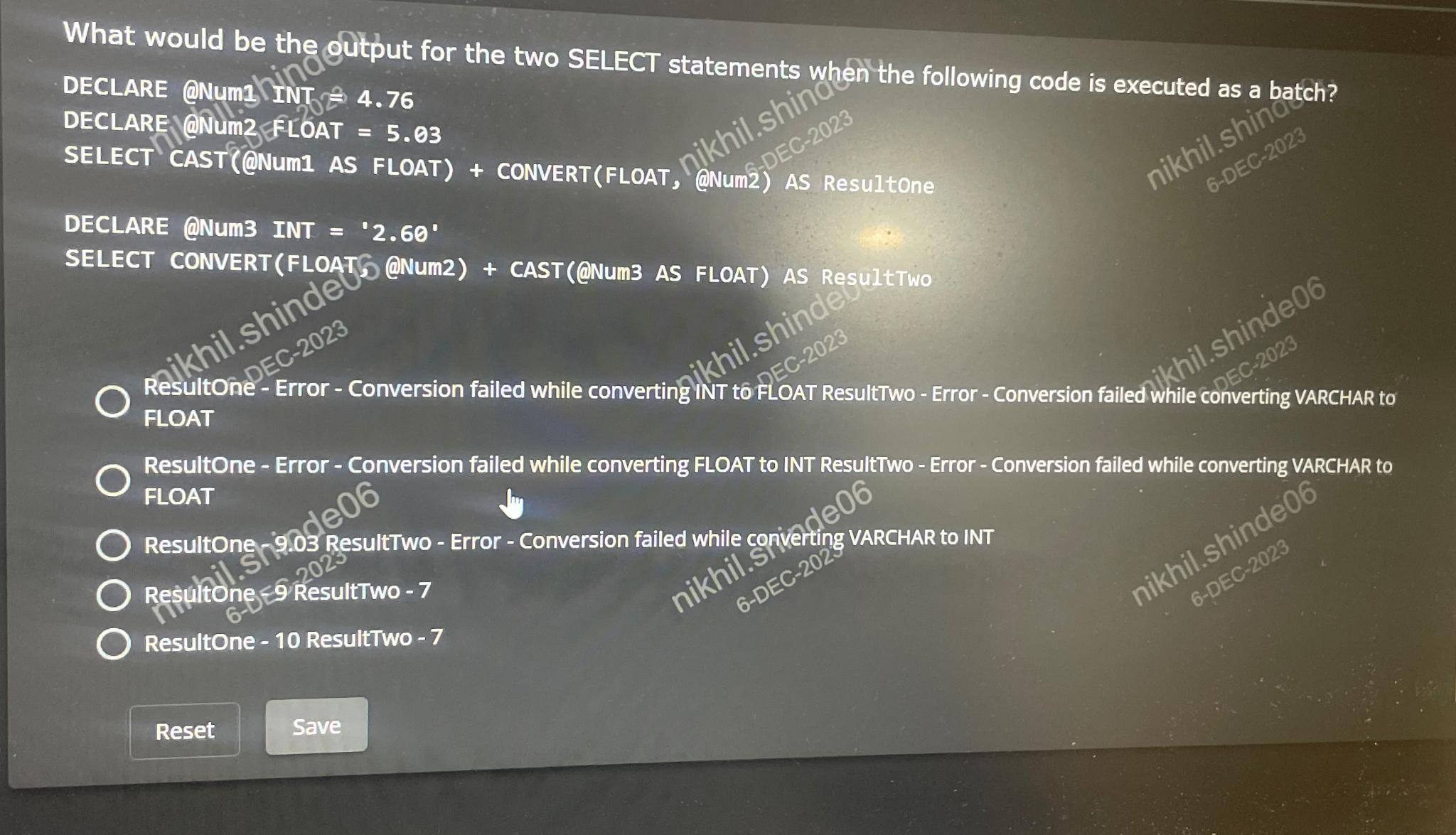 Solved What would be the output for the two SELECT | Chegg.com