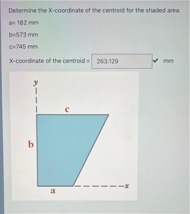 Solved Determine the X-coordinate of the centroid for the | Chegg.com