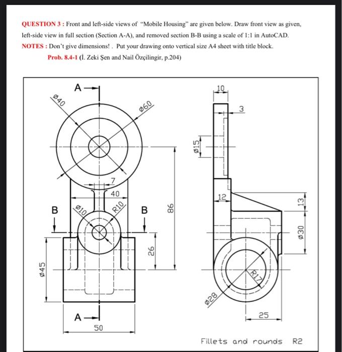 Solved QUESTION 3: Front and left-side views of "Mobile | Chegg.com