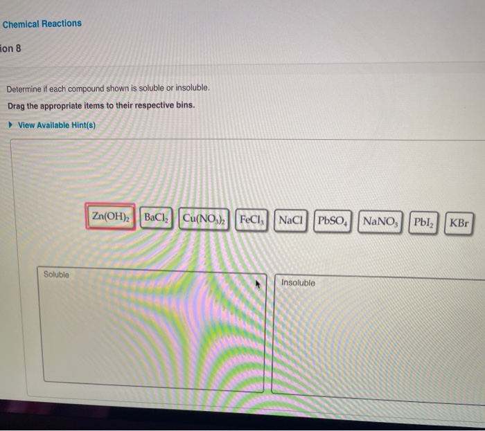 Solved Chemical Reactions on 8 Determine if each compound | Chegg.com