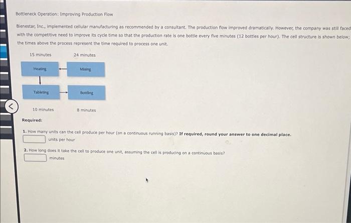 Solved Bottieneck Operation: Improving Production Flow | Chegg.com