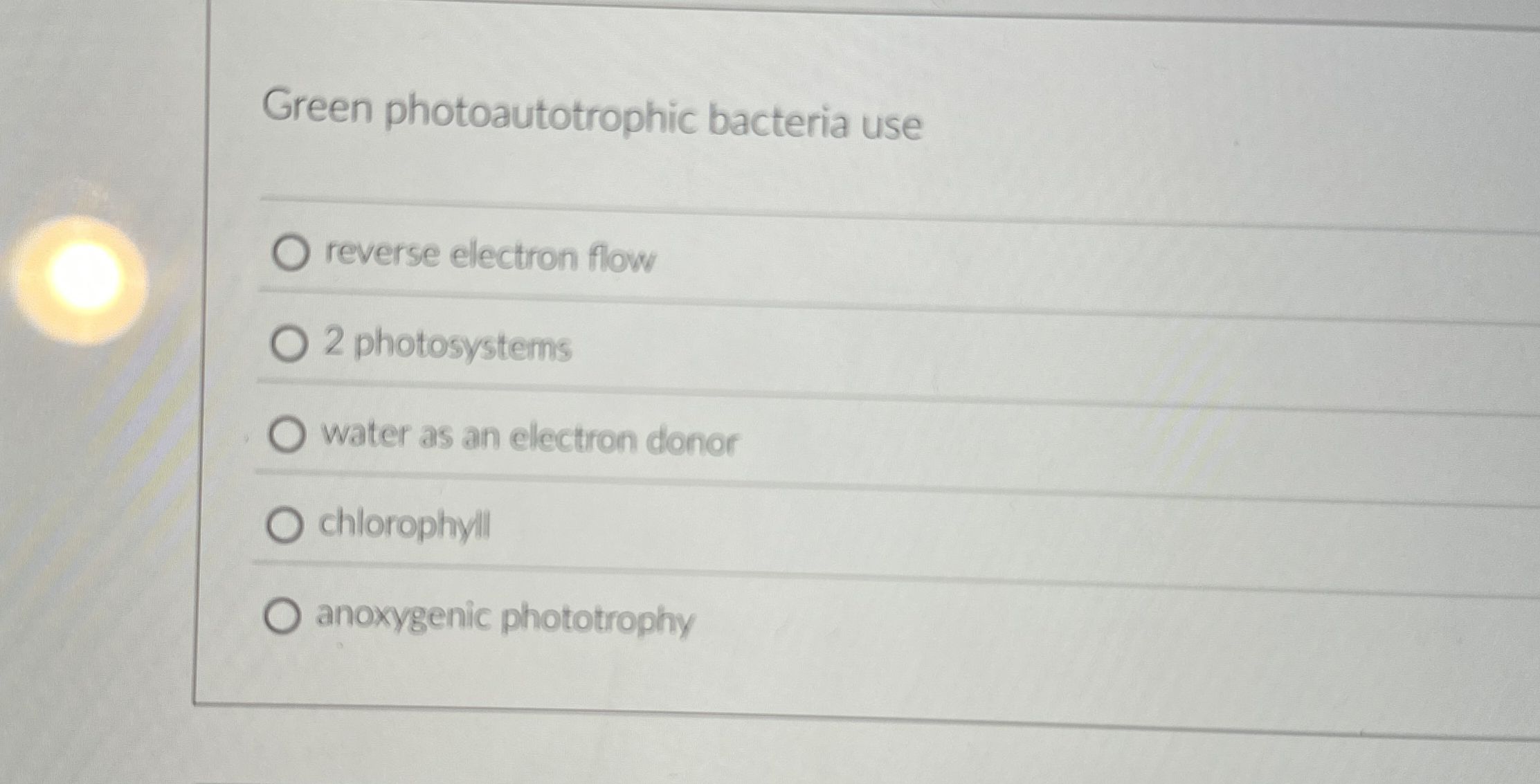 Solved Green photoautotrophic bacteria useq,reverse electron | Chegg.com