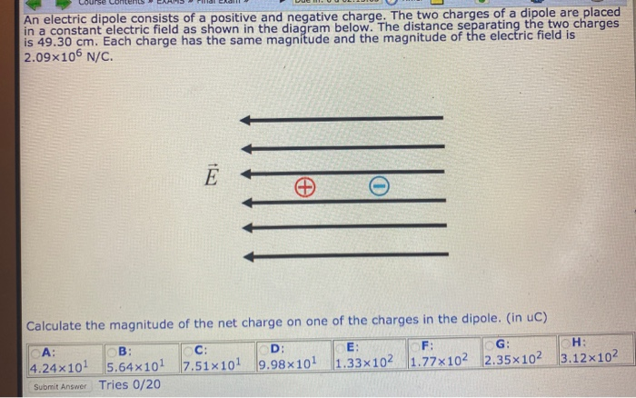 Solved An electric dipole consists of a positive and | Chegg.com