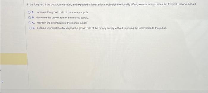 Solved In the long run, if the output, price-level, and | Chegg.com