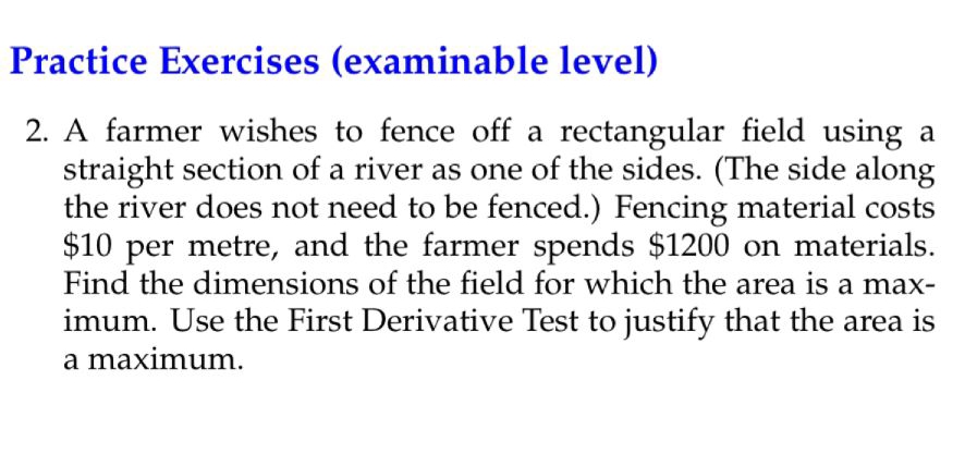 Solved Practice Exercises (examinable level)2. ﻿A farmer | Chegg.com