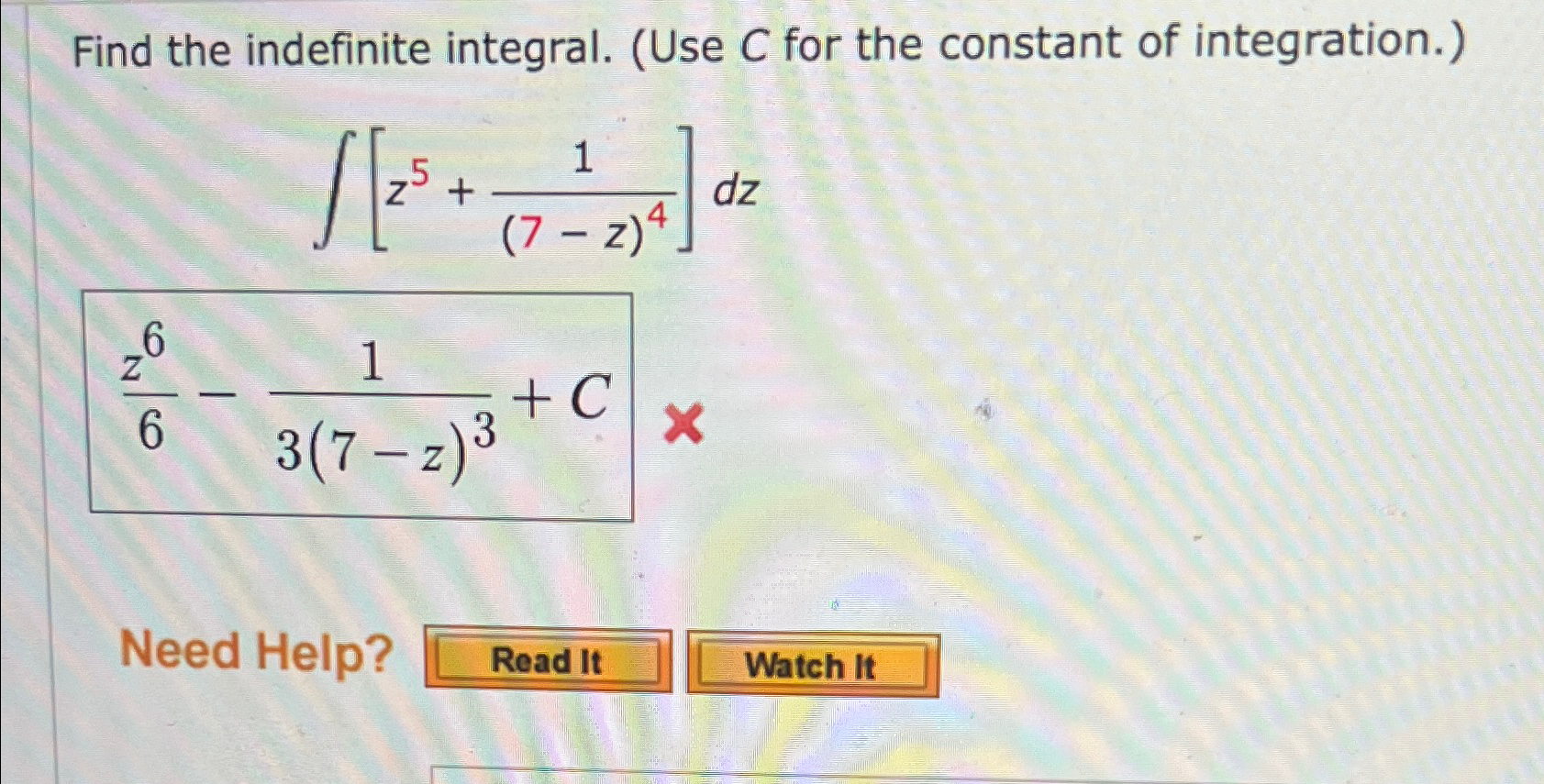 Solved Find the indefinite integral. (Use C ﻿for the | Chegg.com