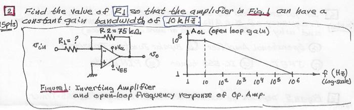 Solved Find the value of R1 so that the amplifier in Fig. 1 | Chegg.com