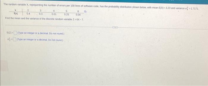 Solved The random variable X, representing the number of | Chegg.com