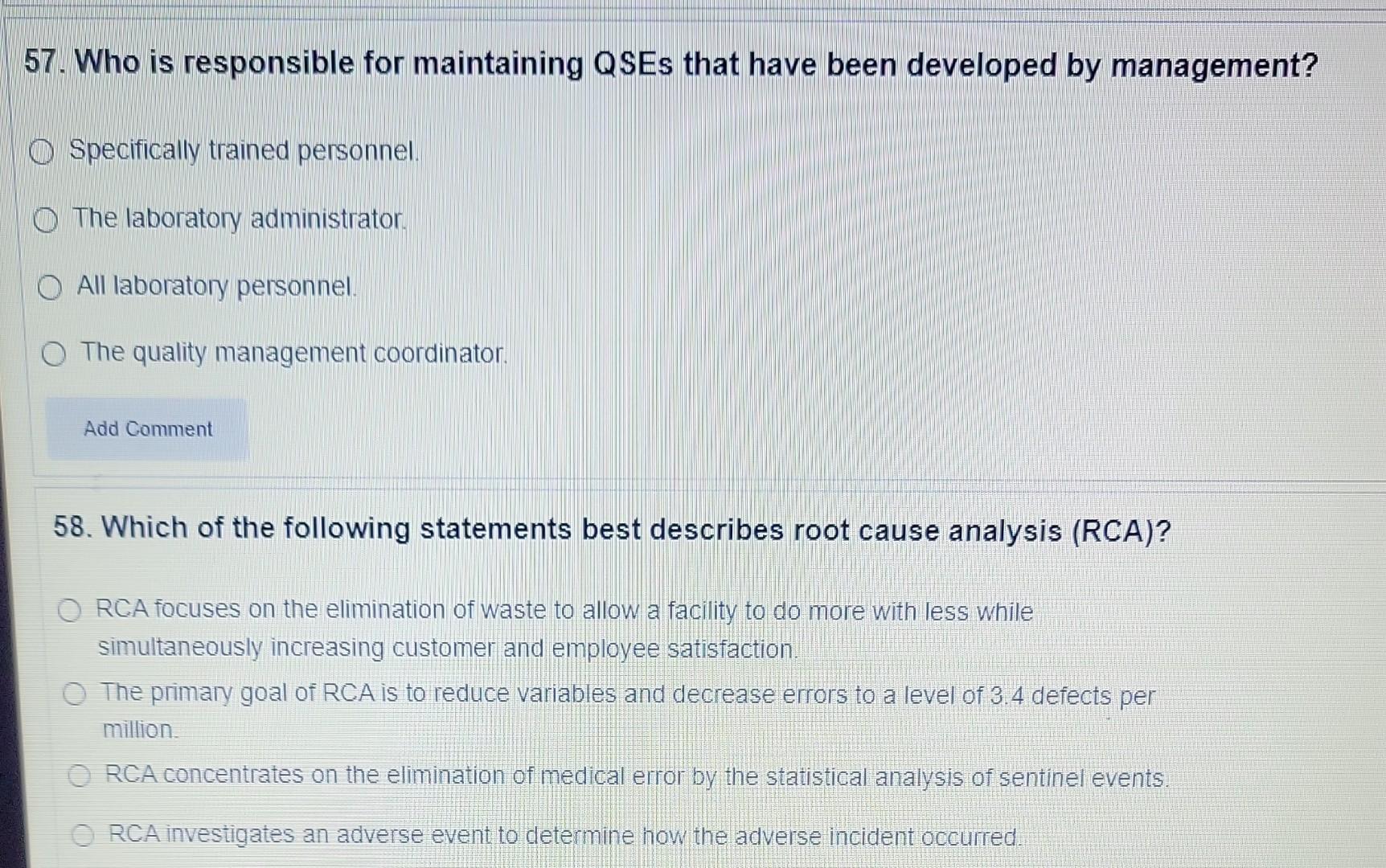 Solved 56. Quality system essentials (QSEs) form the | Chegg.com