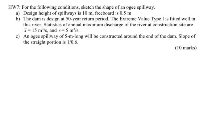 Solved HW7: For the following conditions, sketch the shape | Chegg.com