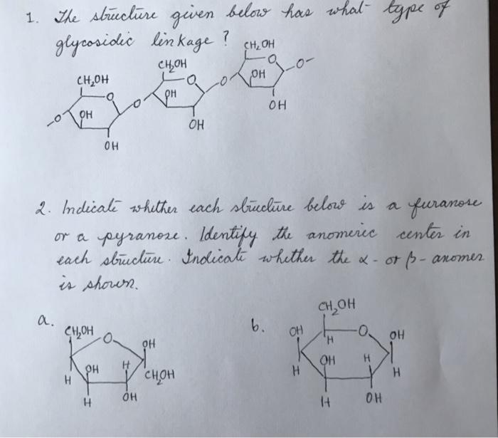 Solved 1. The structure given below has what type of | Chegg.com