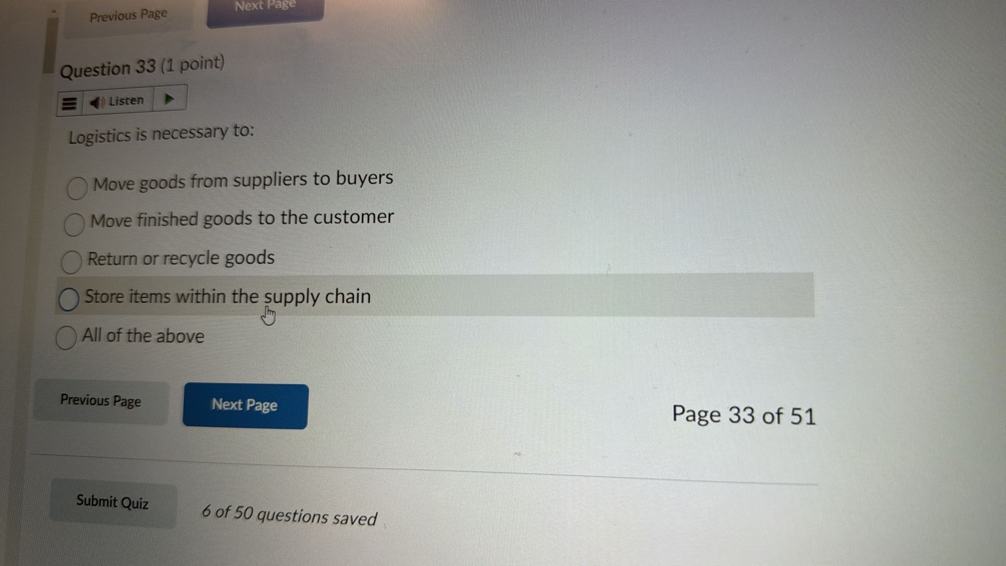 Solved Previous PageNext PageQuestion 33 (1 | Chegg.com